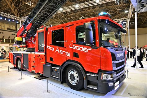 モリタの新型はしご消防車は北欧ブロントスカイリフトと共同開発東京国際消防防災展2023 1枚目の写真・画像 レスポンス（responsejp）