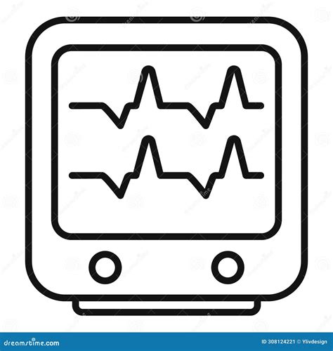 Scan Heartrate Monitor Icon Outline Vector General Evaluation Stock Illustration Illustration