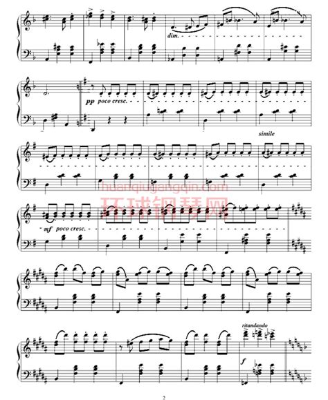 肖斯塔科维奇圆舞曲 肖斯塔科维奇钢琴谱 环球钢琴网