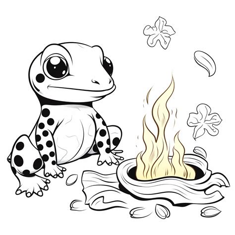 Feuersalamander Redet Mit Einem Freund Happycoloring Net