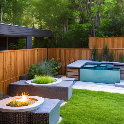 A Tranquil Outdoor Spa Area With A Hot Tub A Lounge Space And Lush
