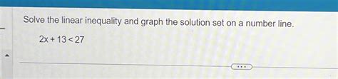 Solved Solve The Linear Inequality And Graph The Solution Chegg