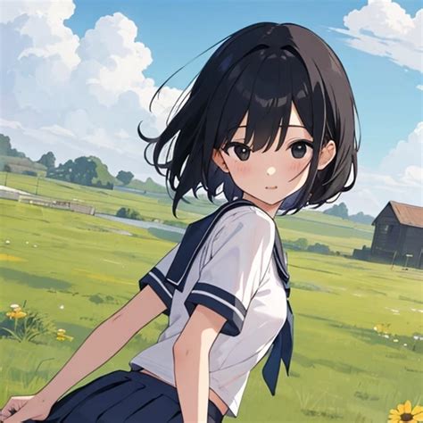 ボブカットj〇ちゃんのパンチラ（黒） Painter Ai画像・ai動画の投稿＆生成サイト Painter（ペインター）