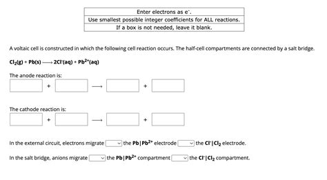Solved A Voltaic Cell Is Constructed In Which The Following