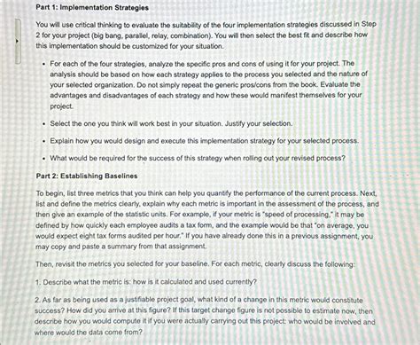 Solved Part 1 Implementation Strategiesyou Will Use