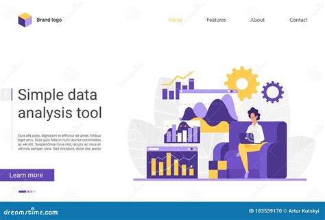 Big Data Analysis Vector Illustration Website Interface Design With