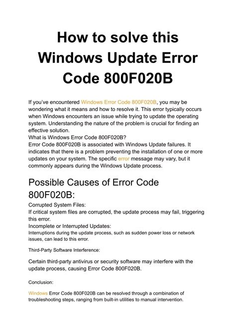 PPT How To Solve This Windows Update Error Code F B PowerPoint Presentation ID