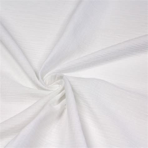 Tissu Double Gaze De Coton Bio Organique Organique Uni Blanc