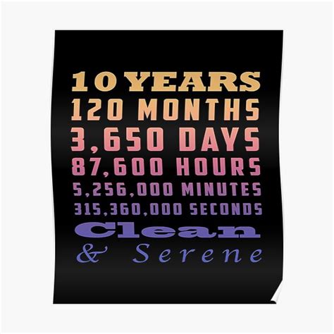 10 Years Sober Posters Redbubble
