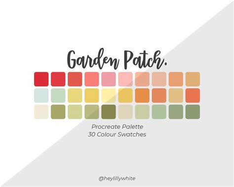Garden Patch Procreate Colour Color Palette Procreate Swatches