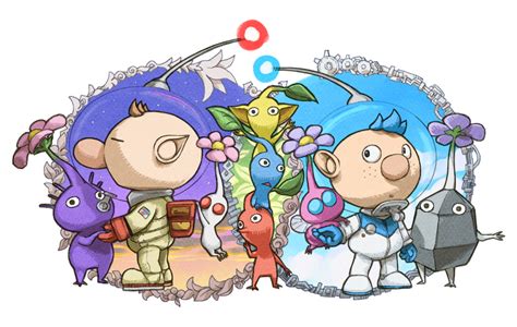 Naru Wish Field Alph Pikmin Blue Pikmin Olimar Purple Pikmin
