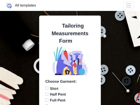 Form Templates For Tailoring Services Formnx