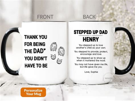 Stepped Up Dad Gift For Step Dad Mug Fathers Day Gift From Babe Son Thank You For Being The