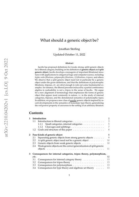 Pdf What Should A Generic Object Be