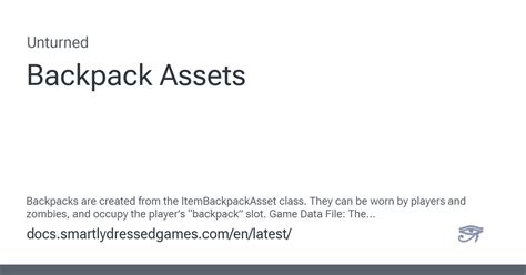 Backpack Assets — Unturned 3x Documentation