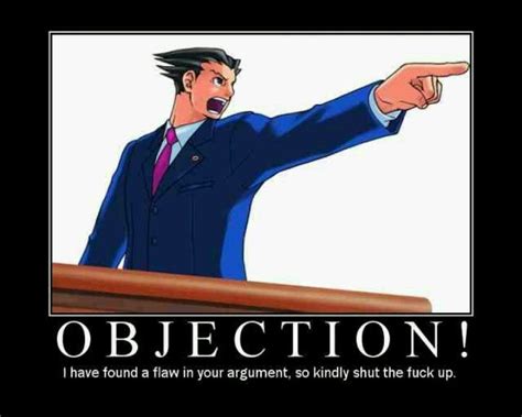 Objection Phoenix Wright Poses Anime Motivational Posters