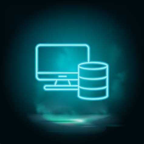 Memory Computer Vector Blue Neon Icon Illustration Isolated Vector