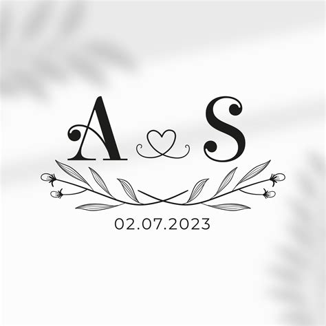 Couple Initials Svg Chic Logo Modern Wedding Monogram Wedding Logo