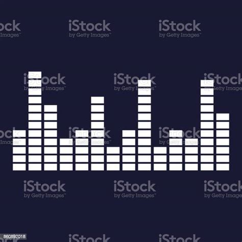 向量圖示的音樂等化器音樂的聲波深藍色背景上的白色的向量圖示向量圖形及更多健保和醫療圖片 健保和醫療 商務 商業金融與工業 Istock