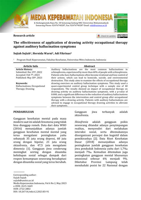 Pdf The Effectiveness Of Application Of Drawing Activity Occupational
