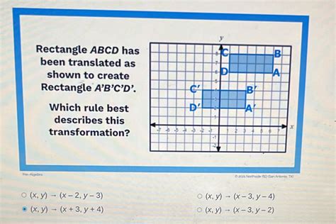 Solved Rectangle Abcd Has Been Translated As Shown To Create Rectangle