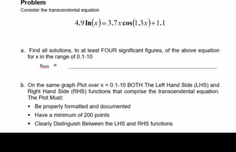 How To Solve A Transcendental Equation In Matlab Tessshebaylo