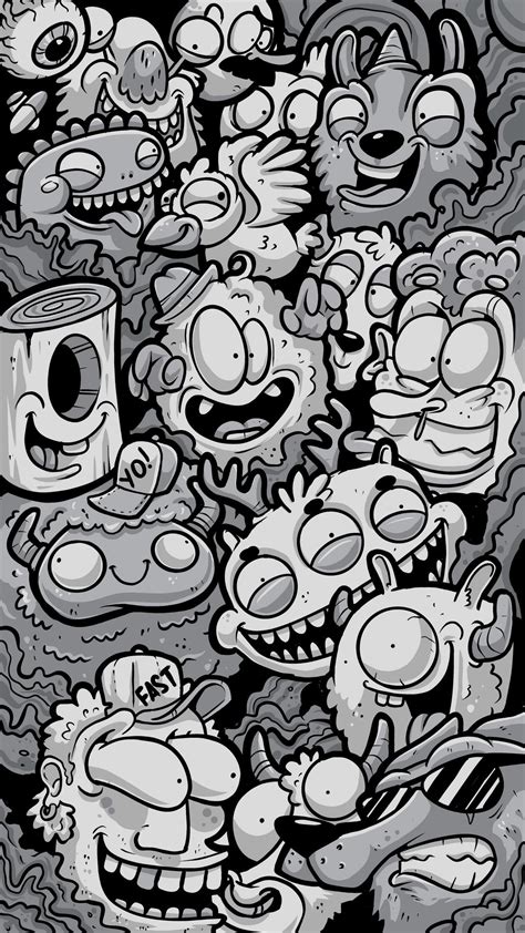 Doodle Black Hd Mobile Wallpapers Wallpaper Cave