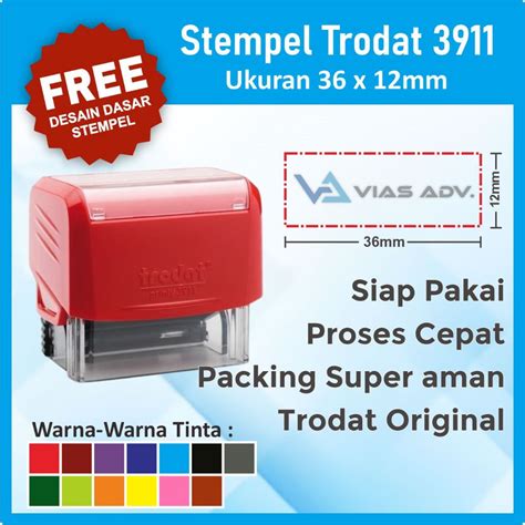 Jual Stempel Praktis Trodat 3911 36x12mm FREE DESAIN Stempel Nama