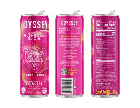 Odysseyelixir Energy Focus Dragon Fruit Lemonade 12 Pack Na