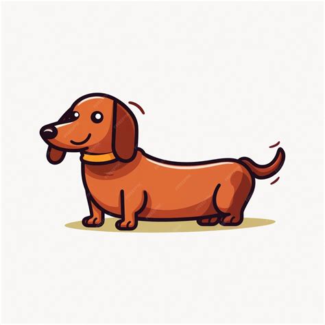Premium Vector Cute Cartoon Dachshund Illustration