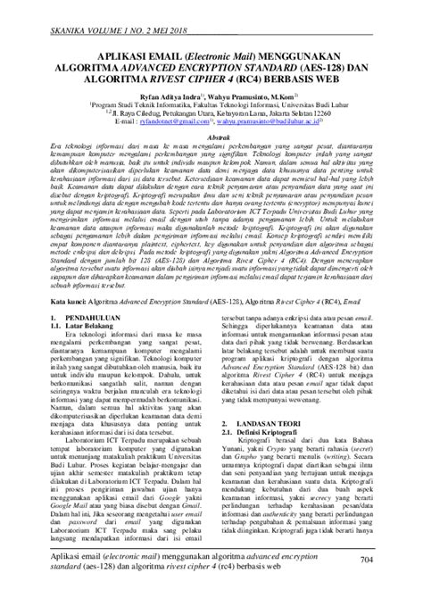 Pdf Aplikasi Email Electronic Mail Menggunakan Algoritma Advanced