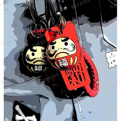รถการ์ตูนญี่ปุ่น Daruma Bells จี้ Diy เครื่องประดับโทรศัพท์กระเป๋ารถ