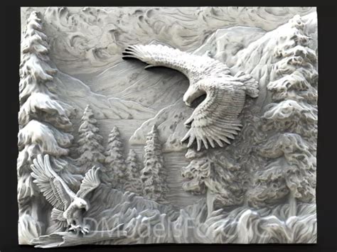 3d Model Stl File For Cnc Router Laser And 3d Printer Wolves 2 £2 59
