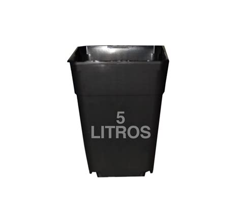 Maceta cuadrada negra de plástico duro 18X18X23 5L La Huerta Grow Shop