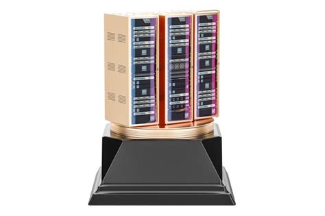 Premium Photo Best Hosting Provider Award Golden Server Concept 3d Rendering