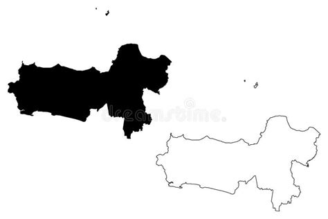 Central Java Map Vector Stock Vector Illustration Of Line 130878859