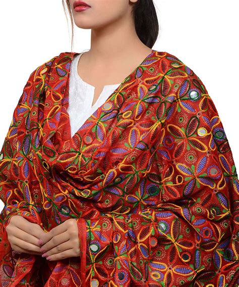 Handmade Phulkari Stole Indian Punjabi Phulkari Dupatta Etsy
