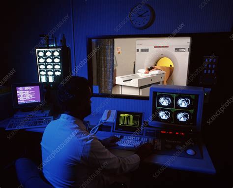 Patient Undergoing CT Scan Seen From Control Room Stock Image M Science Photo Library