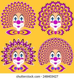 Funny Clowns Motion Illusion Stock Vector Royalty Free Shutterstock