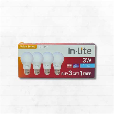 Lampu Led Value Inb010 3w Putih Paket 4