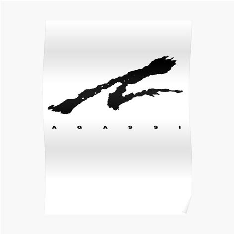 Andre Agassi Logo In Black Poster For Sale By Willyleo Redbubble