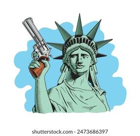 Statue Of Liberty With Gun Tattoo