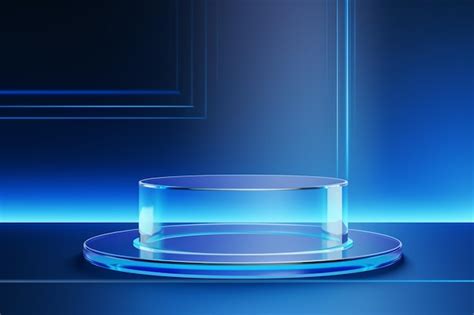 Premium Ai Image A Close Up Of A Glass Plate On A Table With A Blue