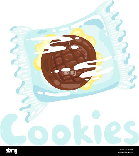 Sweet Cookie Stock Illustration Cookies With Chocolate In Plastic Wrap