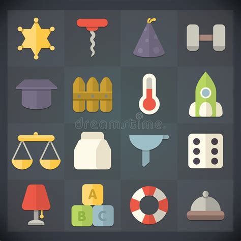 Universal Flat Icons For Web And Mobile Set 14 Stock Vector