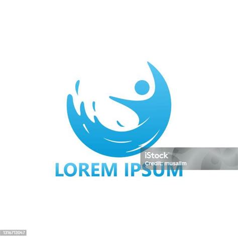 물 로고 템플릿 디자인 벡터 엠블럼 디자인 개념 창조적 인 기호 아이콘 재생 4월에 대한 스톡 벡터 아트 및 기타 이미지 4