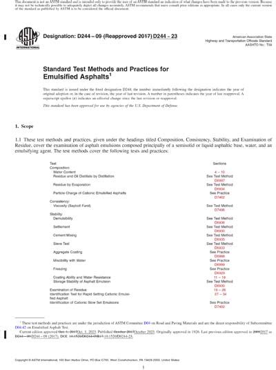 ASTM D Red Standard Test Methods And Practices For Emulsified Asphalts Standard