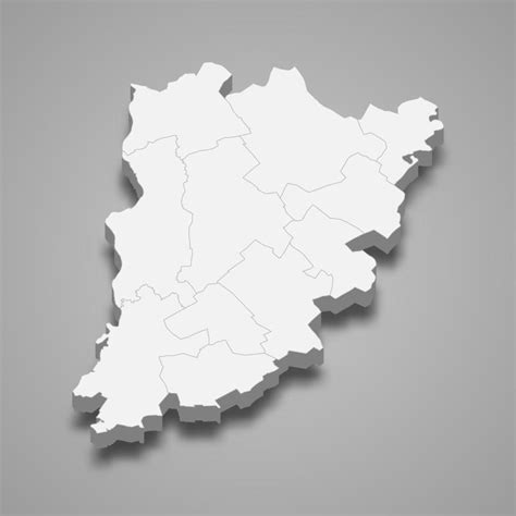 3d Isometric Map Of Bacs Kiskun Is A County Of Hungary 8062223 Vector