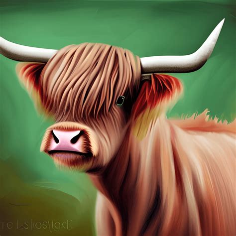Adorable y feliz bebé de una vaca escocesa de las Highlands Creative
