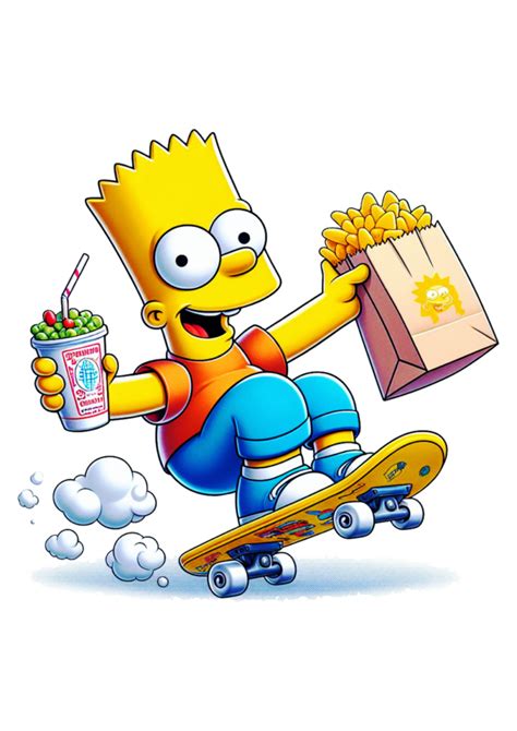 Bart Simpson Skate Filmes Desenhos Animados Bart Simpson Png☮️